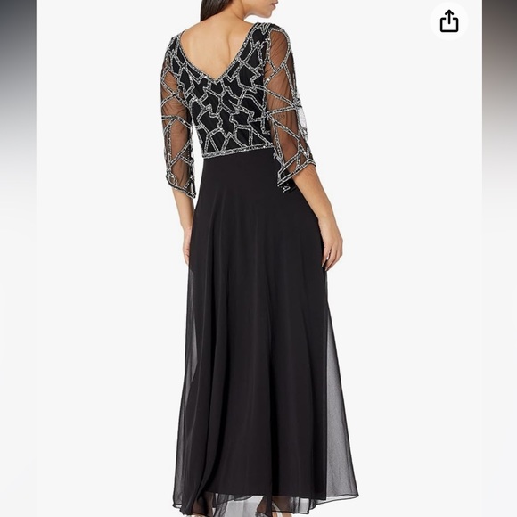 J Kara | Dresses | Nwt Jkara Womans 34 Sleeve Geo Beaded Gown | Poshmark